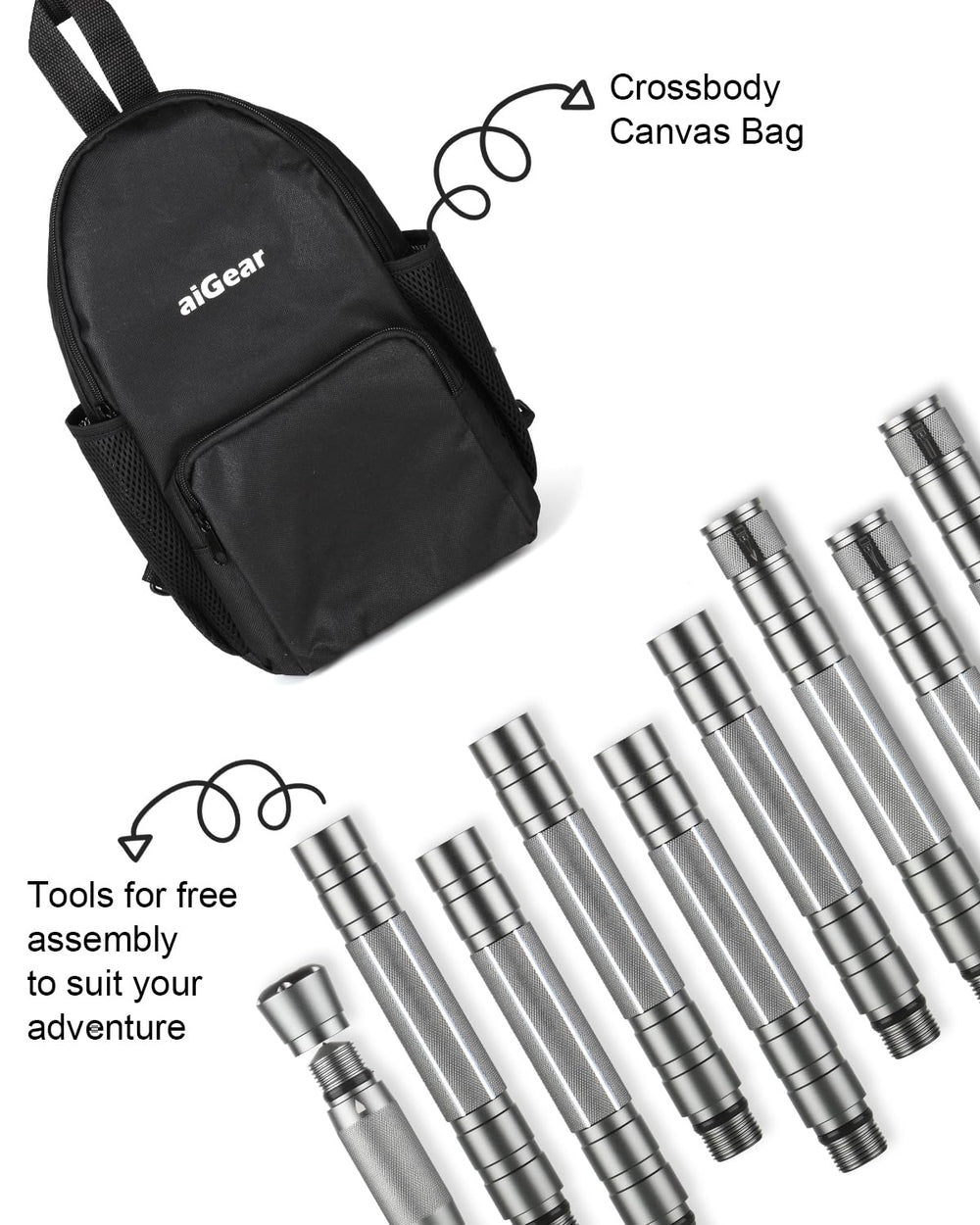 aiGear G3 Tactical Stick Walking Staff – Adjustable 39-inch Hiking Pol ...