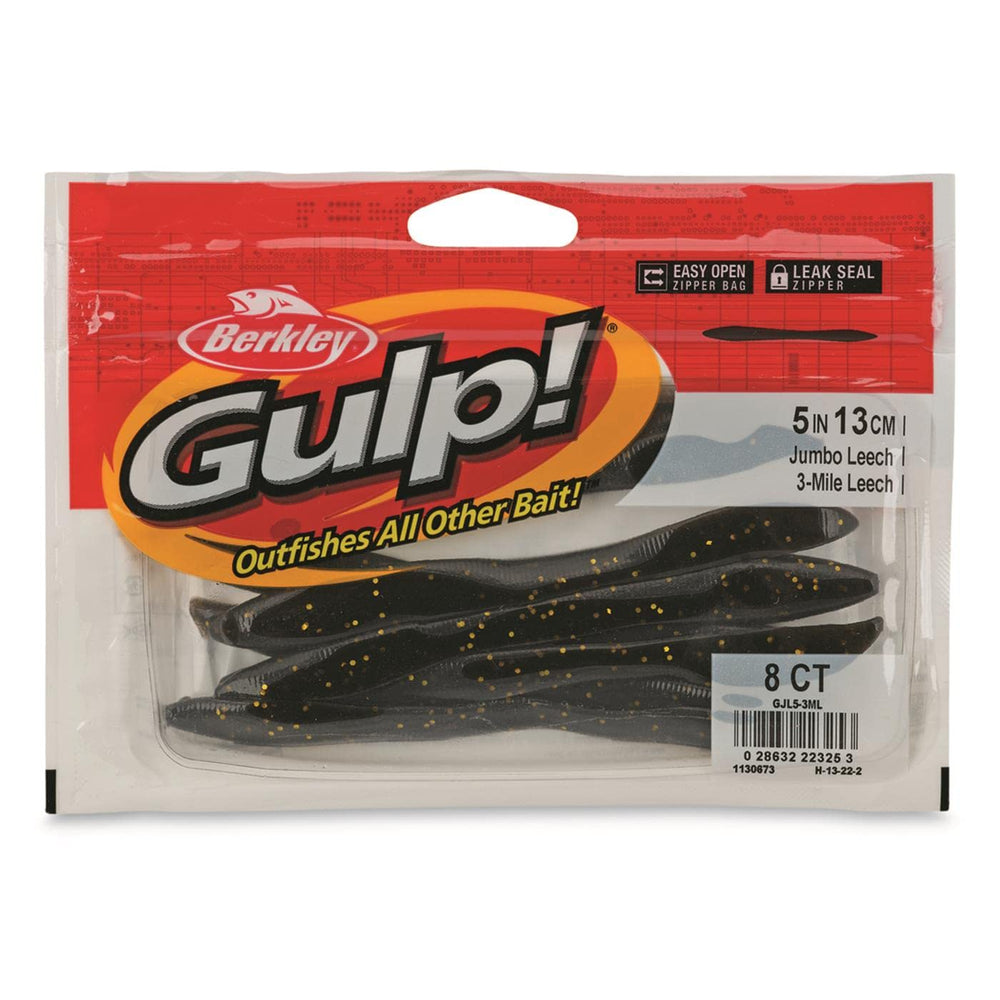 Berkley Gulp! Jumbo Leech – 5in, 3-Mile Color | Durable, Lifelike Bait ...