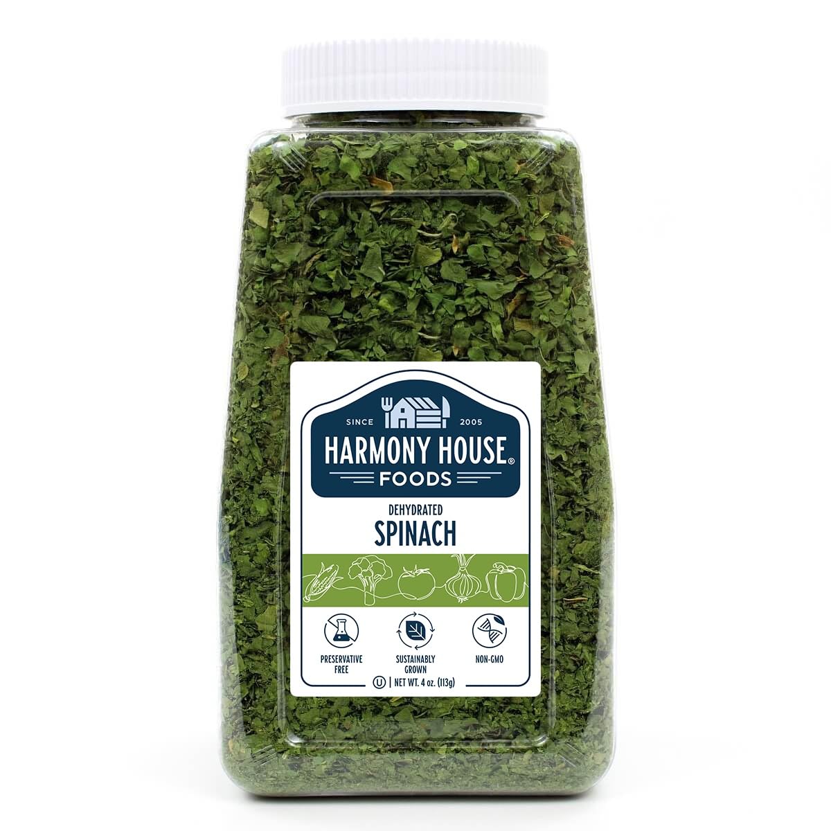 Harmony House Dried Spinach Flakes – Dehydrated Spinach for Cooking, C ...