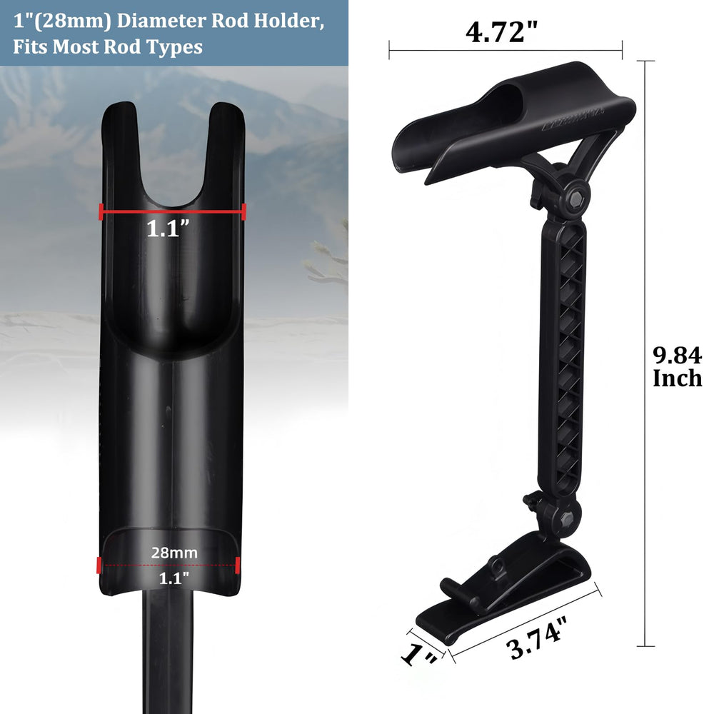 Huntury Adjustable Bucket Rod Holder for Ice Fishing – Clip-On Mount ...
