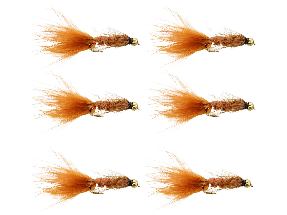Wild Water Bead Head Brown Wooly Bugger Flies – Size 10, 6 Pack ...